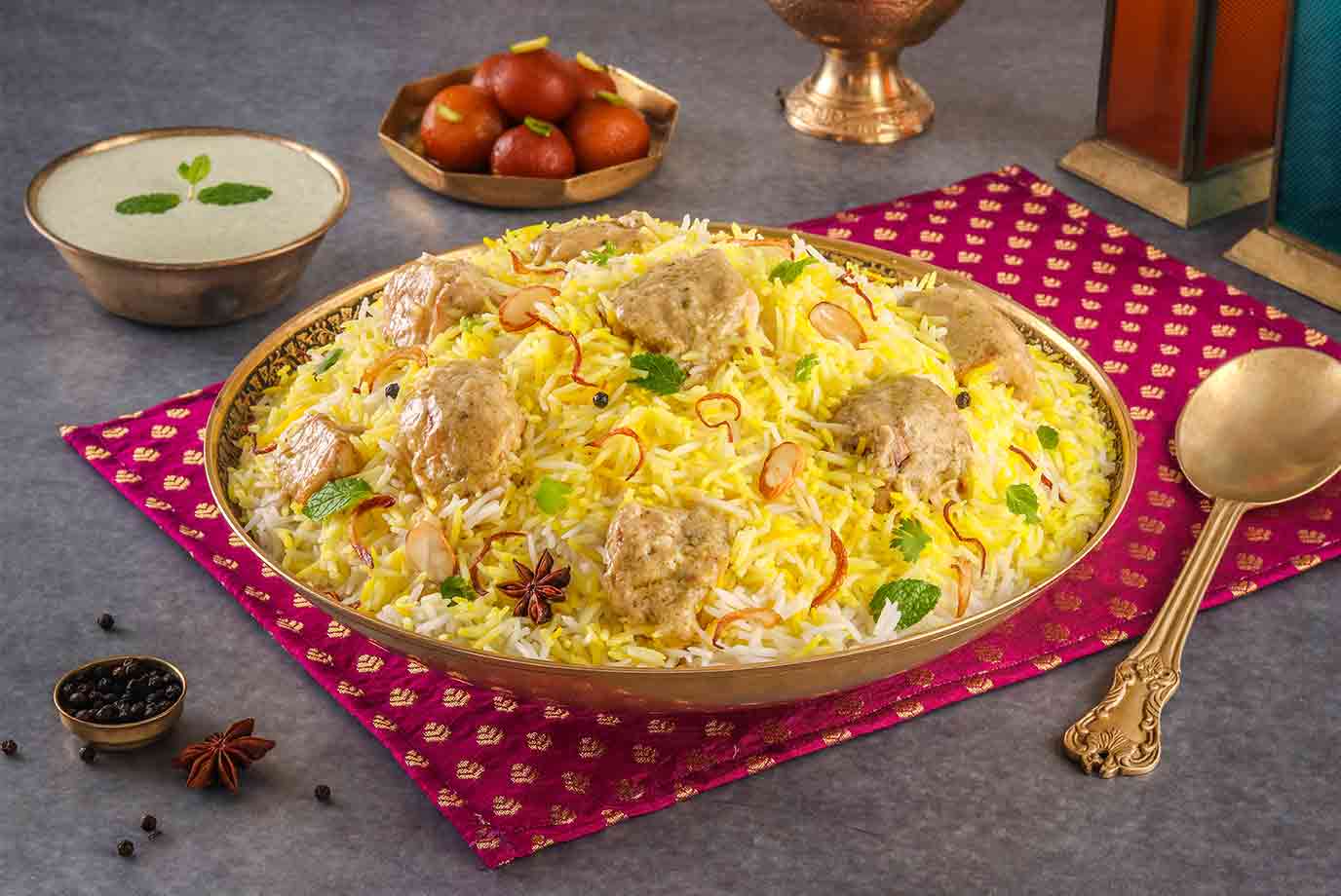 Order Murgh Afghani Tikka Biryani Creamy Chicken Tikka Biryani Serves 4 ...